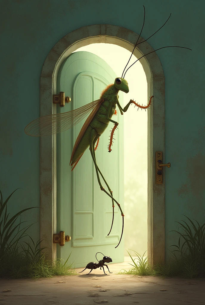 Stable Diffusion Prompt: Grasshopper and ant: a classic fable about ...