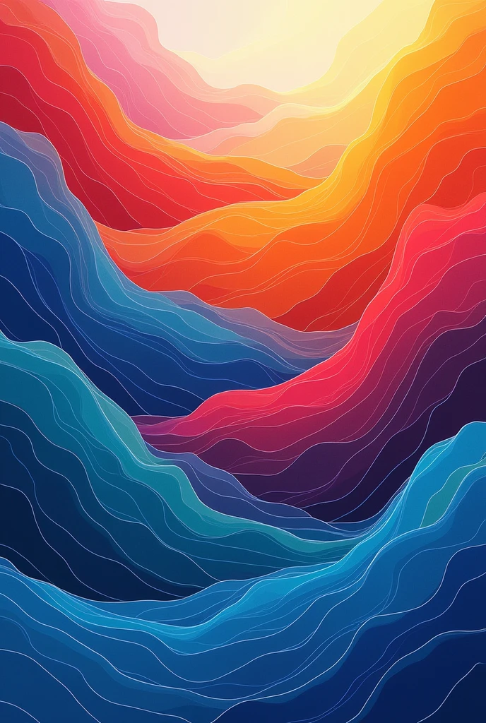 Stable Diffusion Prompt: Vivid overlapping waves create a vibrant, abstract visual harmony