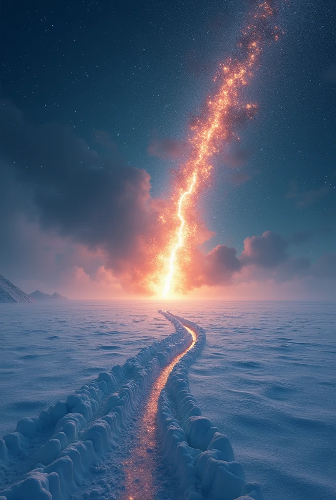 Stable Diffusion Prompt: Icy field, fiery shooting star fuels goal ...