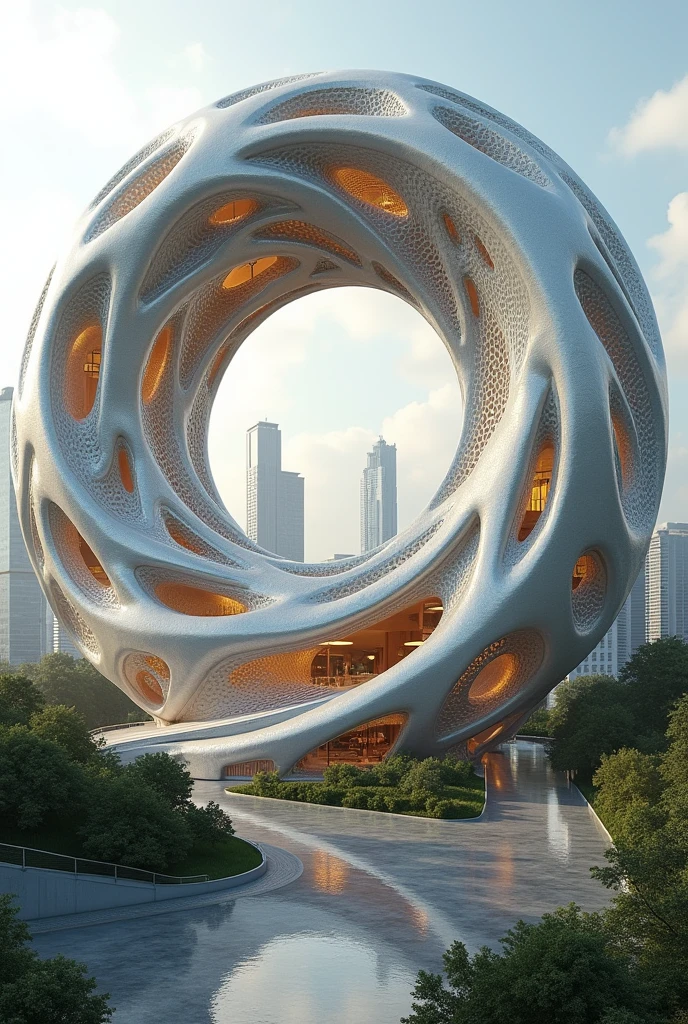 Stable Diffusion Prompt: Create a donut building design, from the ...