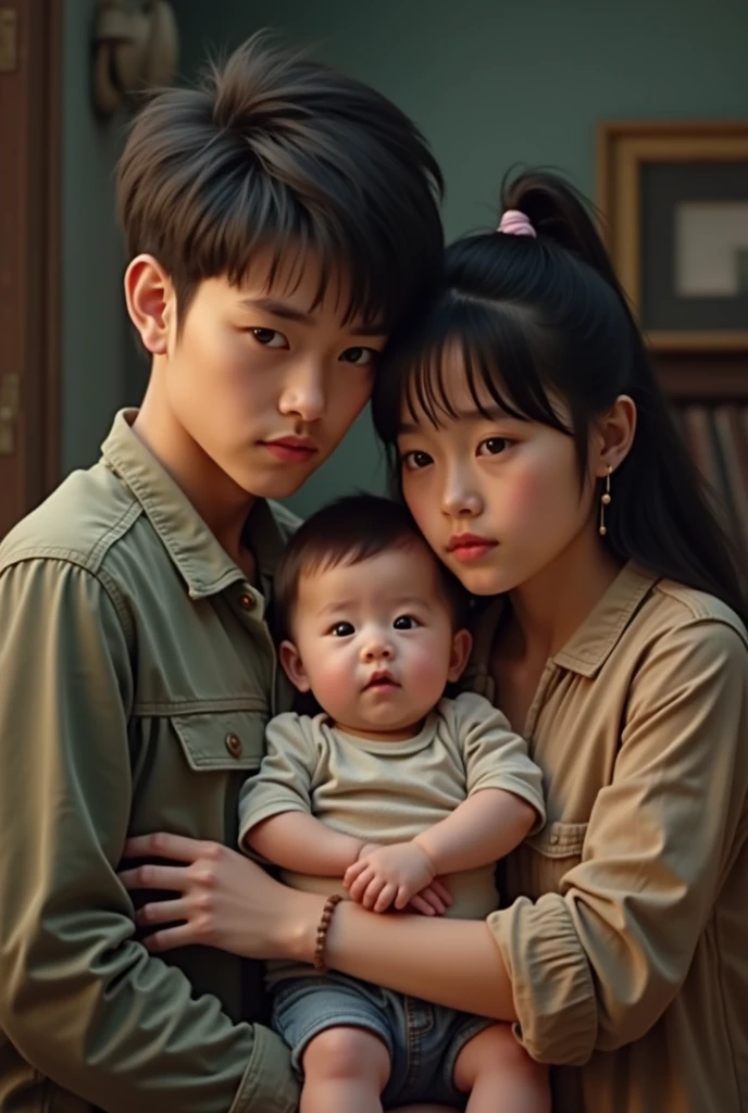 Stable Diffusion Prompt: Boy and girl in love welcome their first child ...