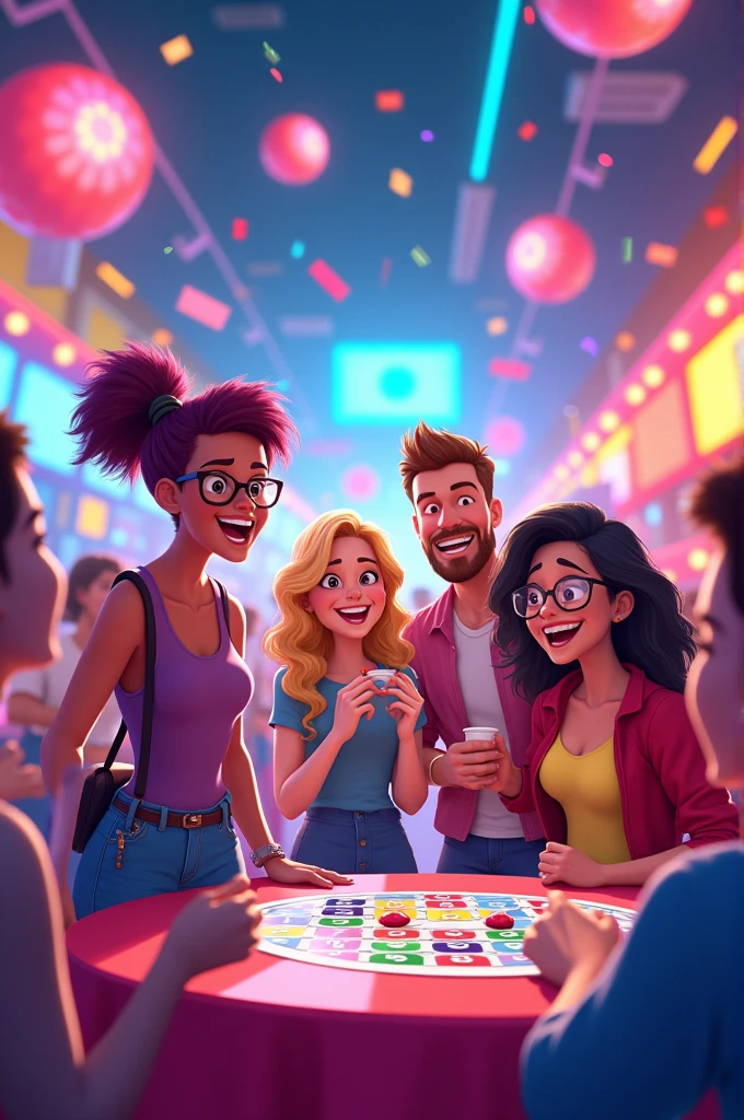 Stable Diffusion Prompt: Vibrant animated bingo hall for young players ...