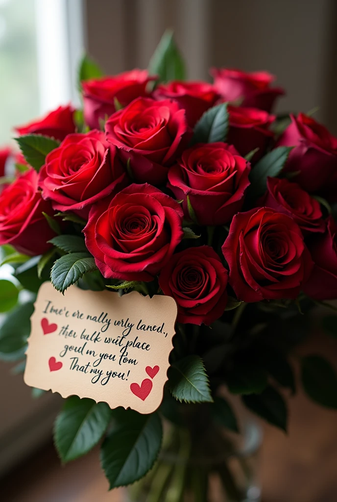 Stable Diffusion Prompt: Realistic red rose bouquet with personalized ...