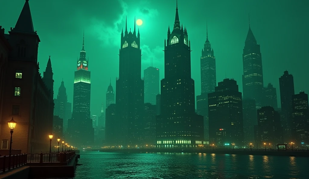 Stable Diffusion Prompt: Gotham City at night: dark, crime-ridden, home ...