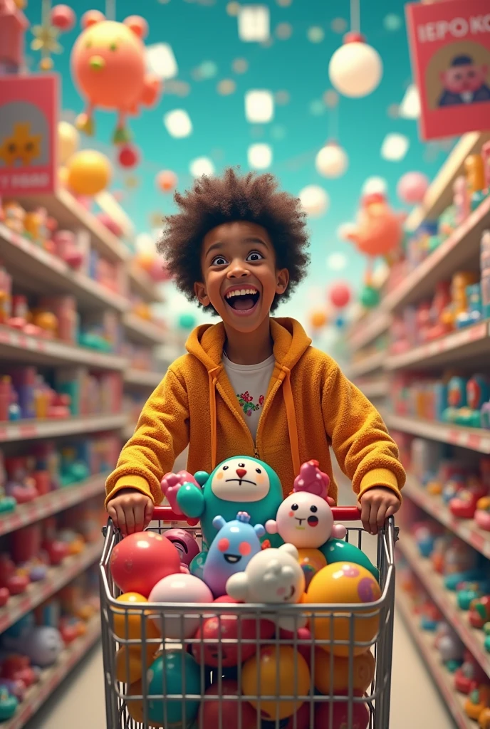 Stable Diffusion Prompt: Vibrant adult persona photo: shopping cart ...