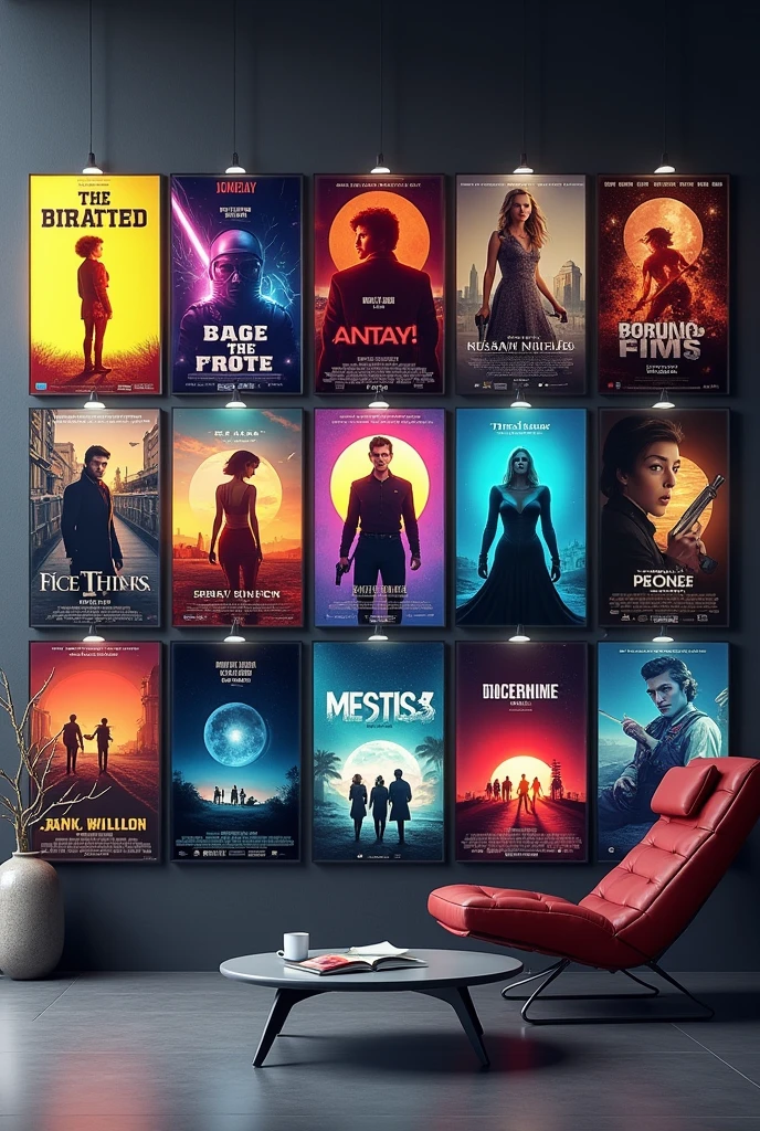 Stable Diffusion Prompt: Background with movie posters from the hbo max ...