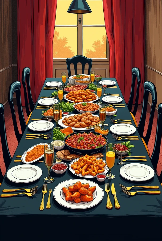 Stable Diffusion Prompt: Table rectangulaire noire avec acides blanches ...