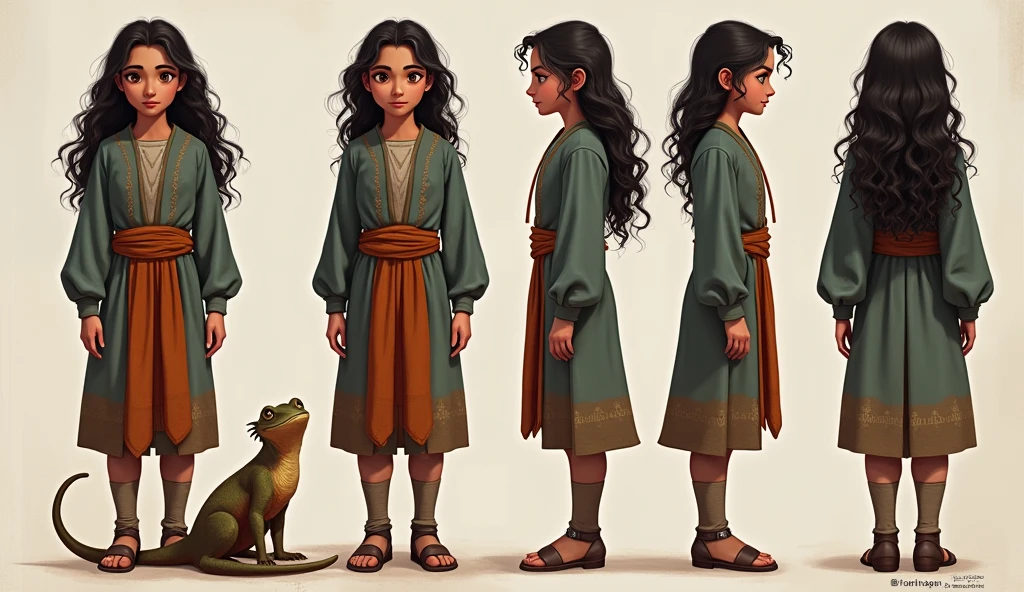 Stable Diffusion Prompt: Kristang girl character design sheet: vibrant ...