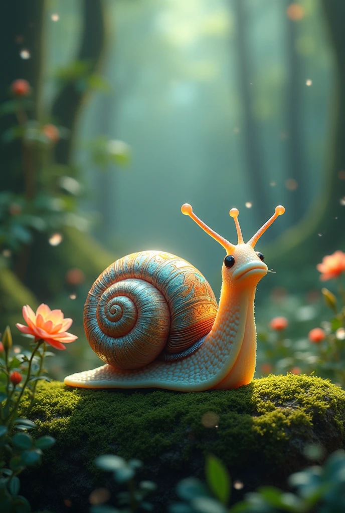 Stable Diffusion Prompt: Snail: Slow-moving gastropod with a coiled shell for protection