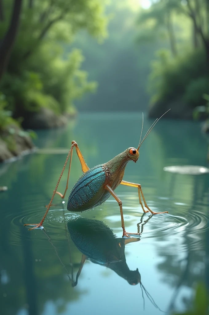 Stable Diffusion Prompt: Water cricket: Aquatic insect hopping in ...