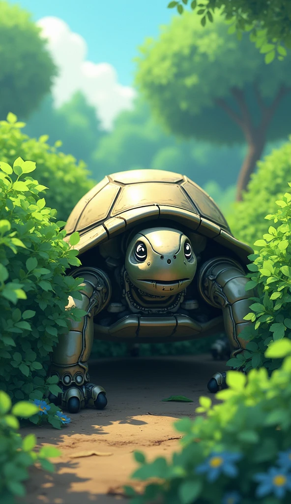 Stable Diffusion Prompt: Robotic turtle with warm white highlighting ...