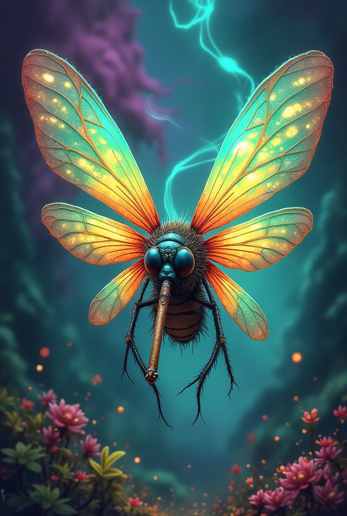 Stable Diffusion Prompt: Firefly drawing of someone smoking weed ...