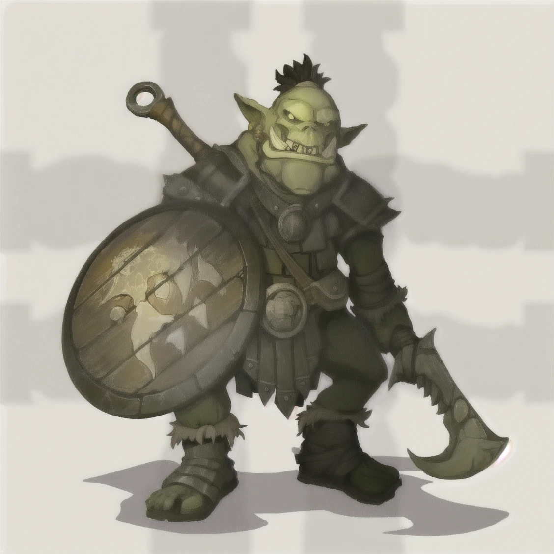 Stable Diffusion Prompt: Troll warrior with shield and sword in vibrant ...