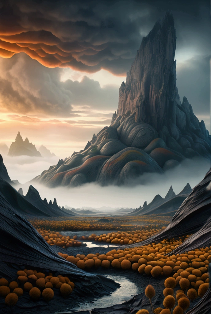 Stable Diffusion Prompt: Colorful microscopic life in dense fog: a dark ...