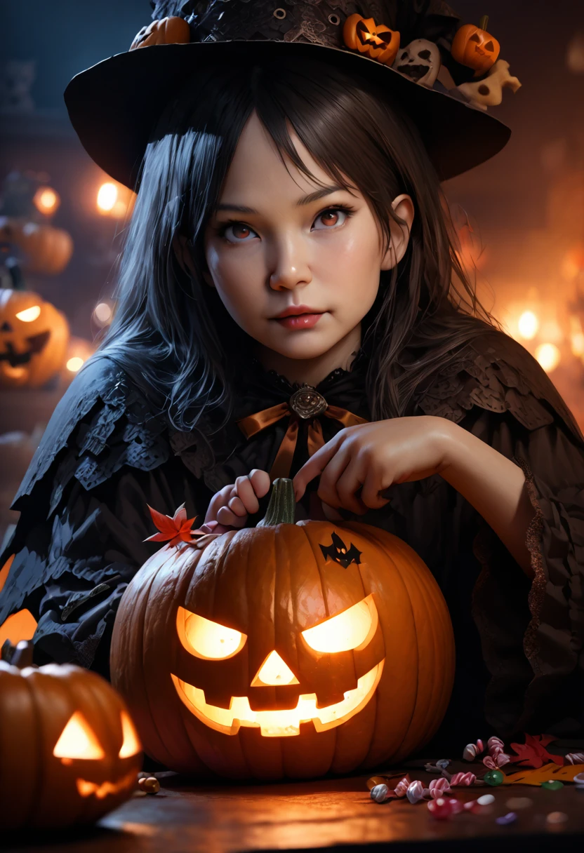 Stable Diffusion Prompt: Girl's stunning Halloween costume features ...