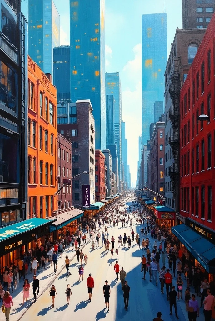 Stable Diffusion Prompt: Contemporary urban art painting bursts with ...