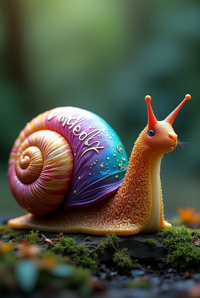 Stable Diffusion Prompt: Multicolored snail with intricate shell designs, showcasing natural beauty