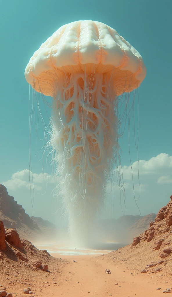 Stable Diffusion Prompt: Creepy giant jellyfish walking in desert ...