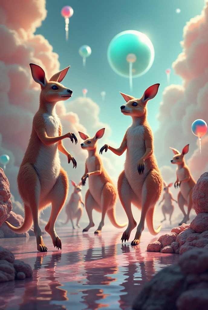 Stable Diffusion Prompt: Kangaroos are unique Australian marsupials known for hopping