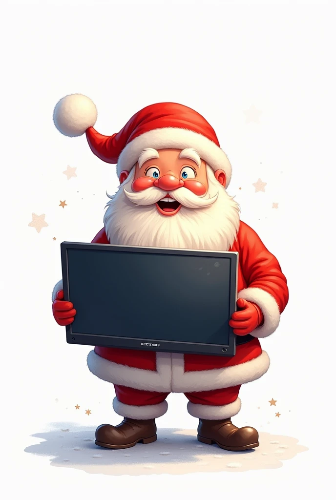 Stable Diffusion Prompt: Santa Claus holding a gaming monitor on white ...