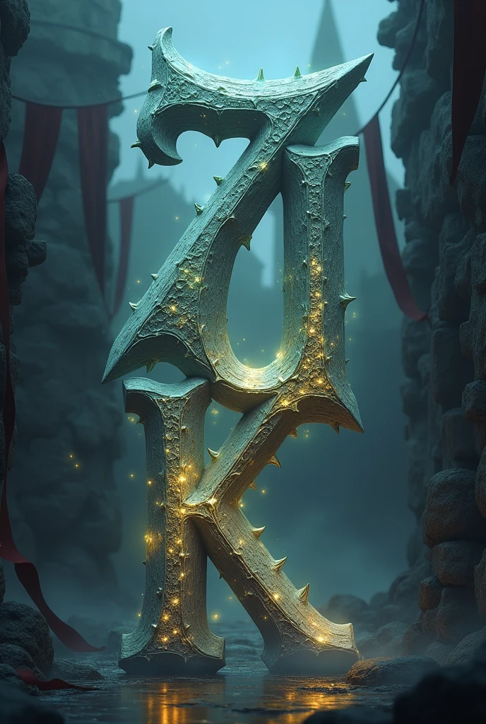 Stable Diffusion Prompt: Create ar word zuk with letters medieval