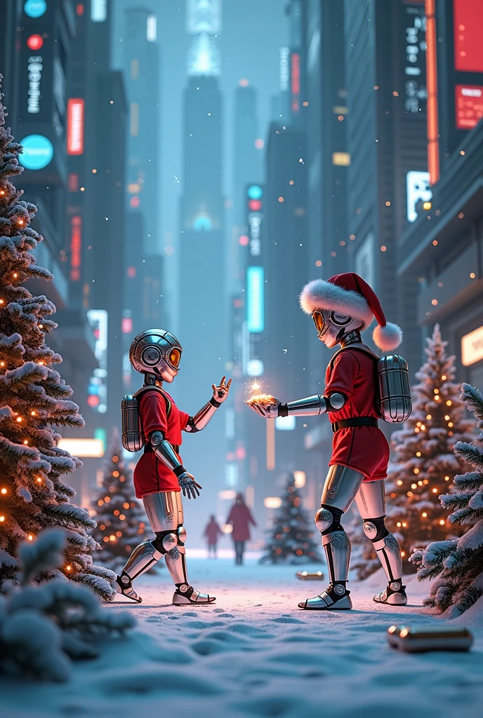 Stable Diffusion Prompt: Jonas and Marina's festive tech-inspired ...