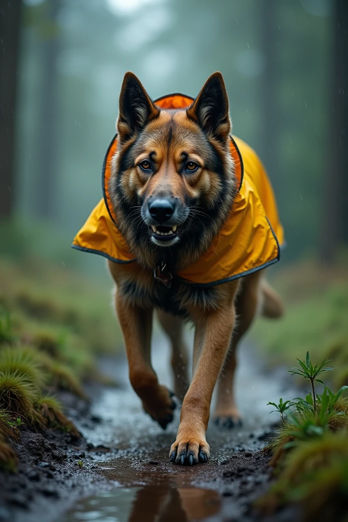 Stable Diffusion Prompt: Hunting dog in raincoat ready for outdoor ...