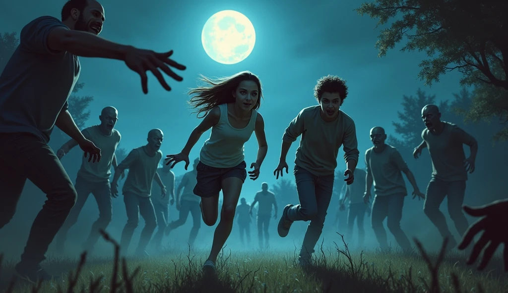 Stable Diffusion Prompt: Emily and Jake sprint through the yard under a ...