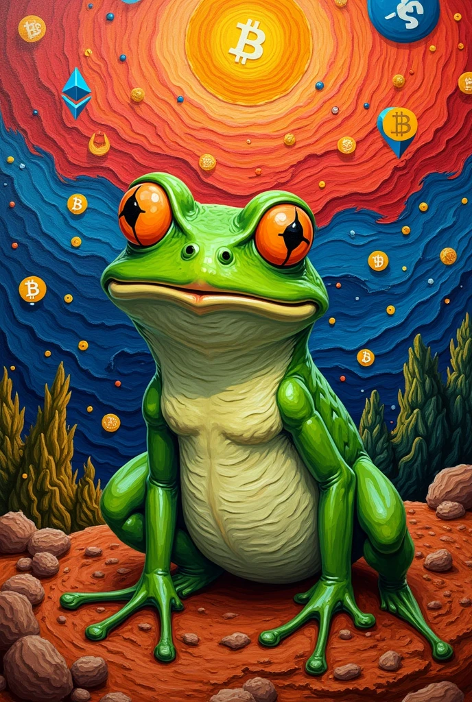 Stable Diffusion Prompt: Red PePe: Crypto's vibrant meme king in Van ...