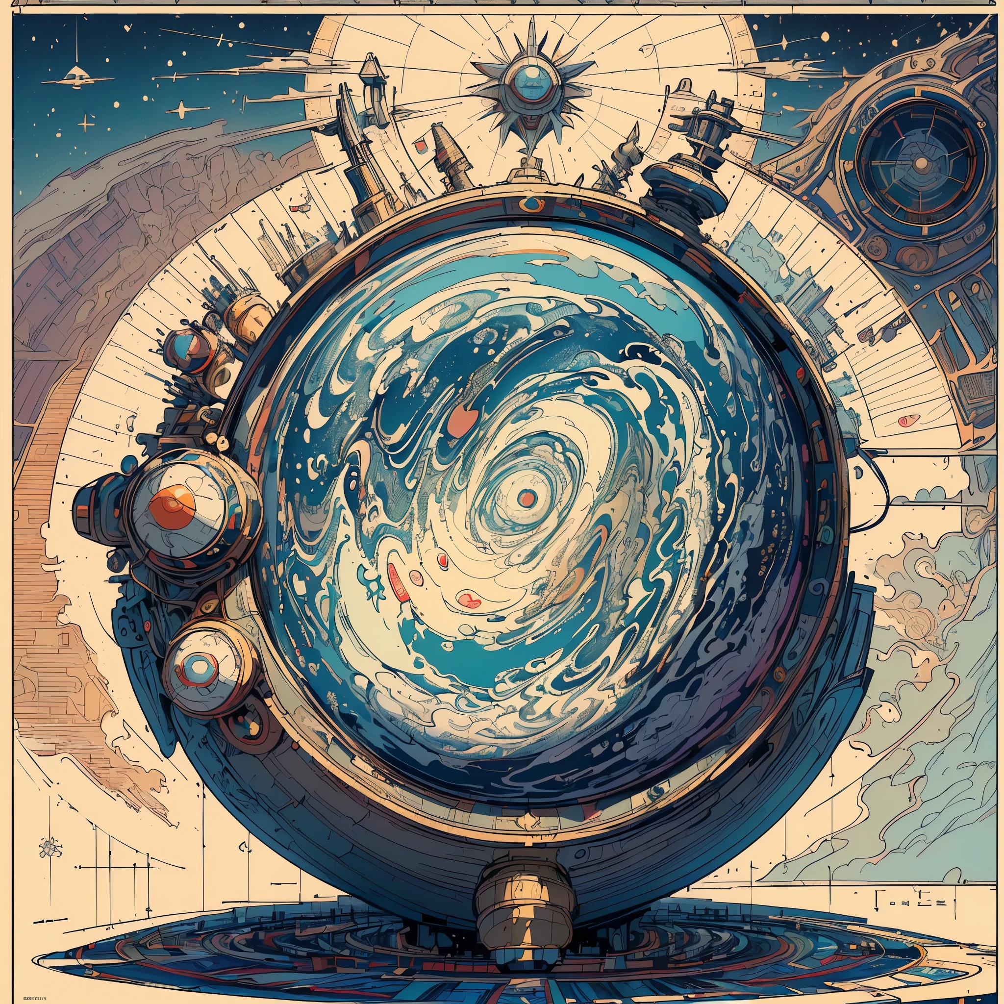 Stable Diffusion Prompt: Globe with clock symbolizes global time zones ...