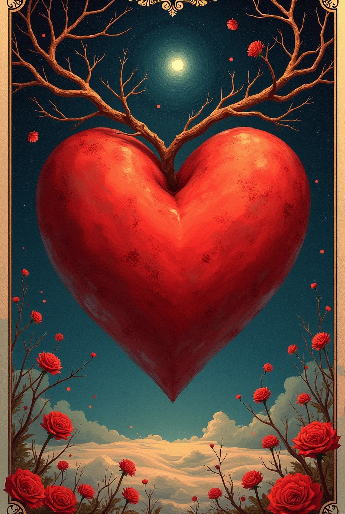 Stable Diffusion Prompt: **Tarot cards are created. The heart cards ...