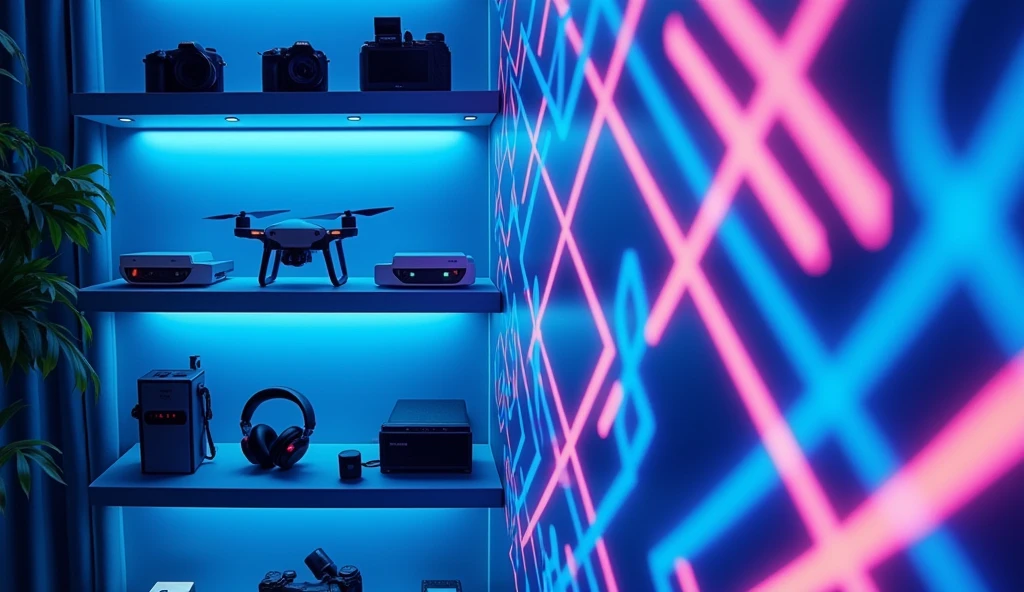 Stable Diffusion Prompt: Des néons LED bleus et violets formant des ...