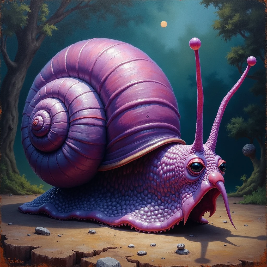 Stable Diffusion Prompt: Grape snail with long tentacles instead of ...
