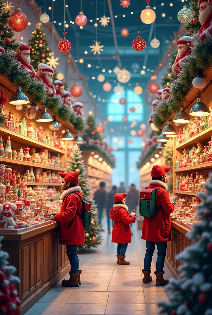 Stable Diffusion Prompt: Vibrant toy store with Christmas tree ...