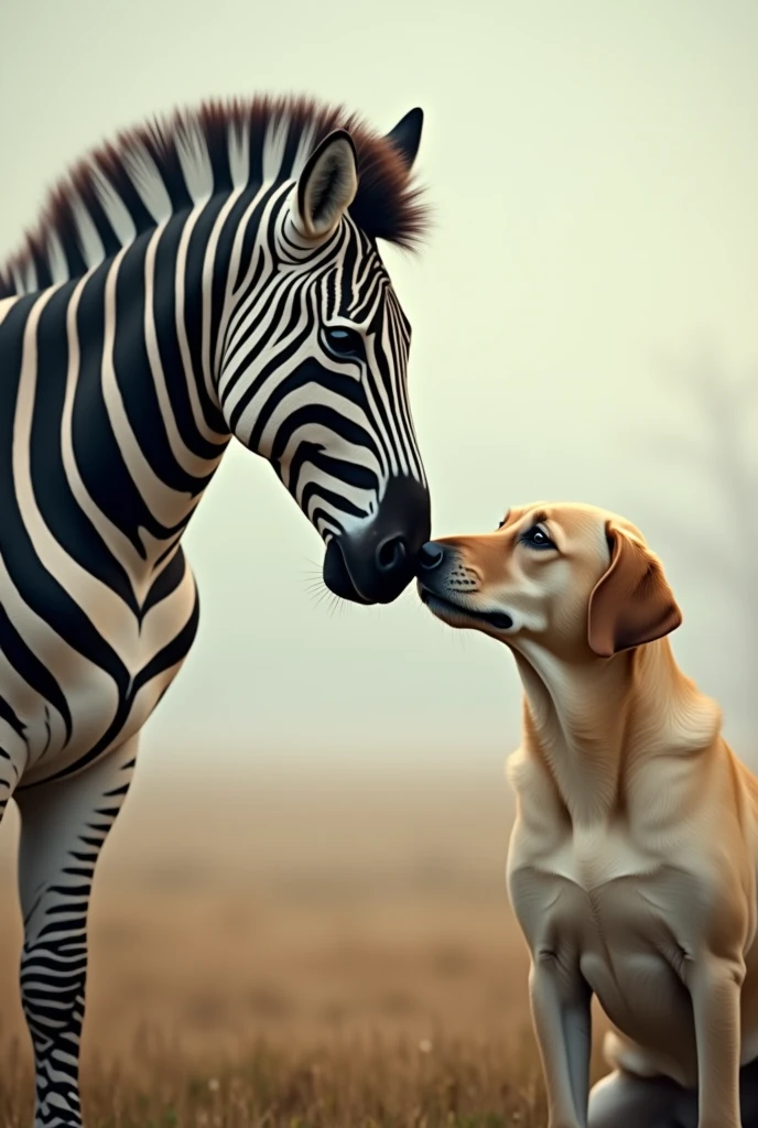 Stable Diffusion Prompt: Zebra and Labrador Face-Off: A Unique Animal ...