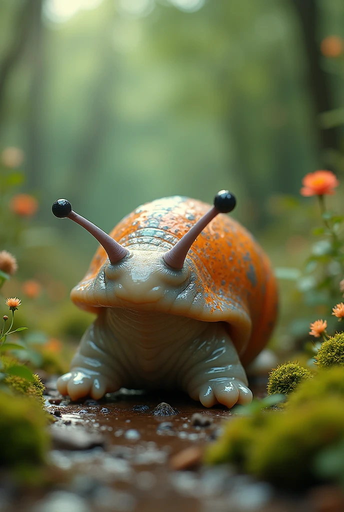 Stable Diffusion Prompt: Paraplegic slug illustration for inclusive, disability-themed art