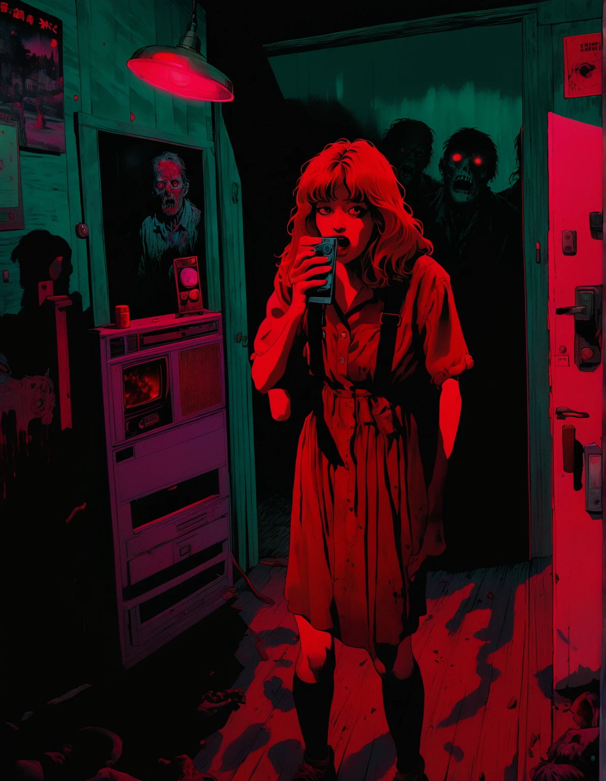 Stable Diffusion Prompt: 80s horror-inspired high-detail artwork of a ...