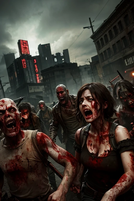 Stable Diffusion Prompt: Large zombie horde outbreak fuels chaos and ...