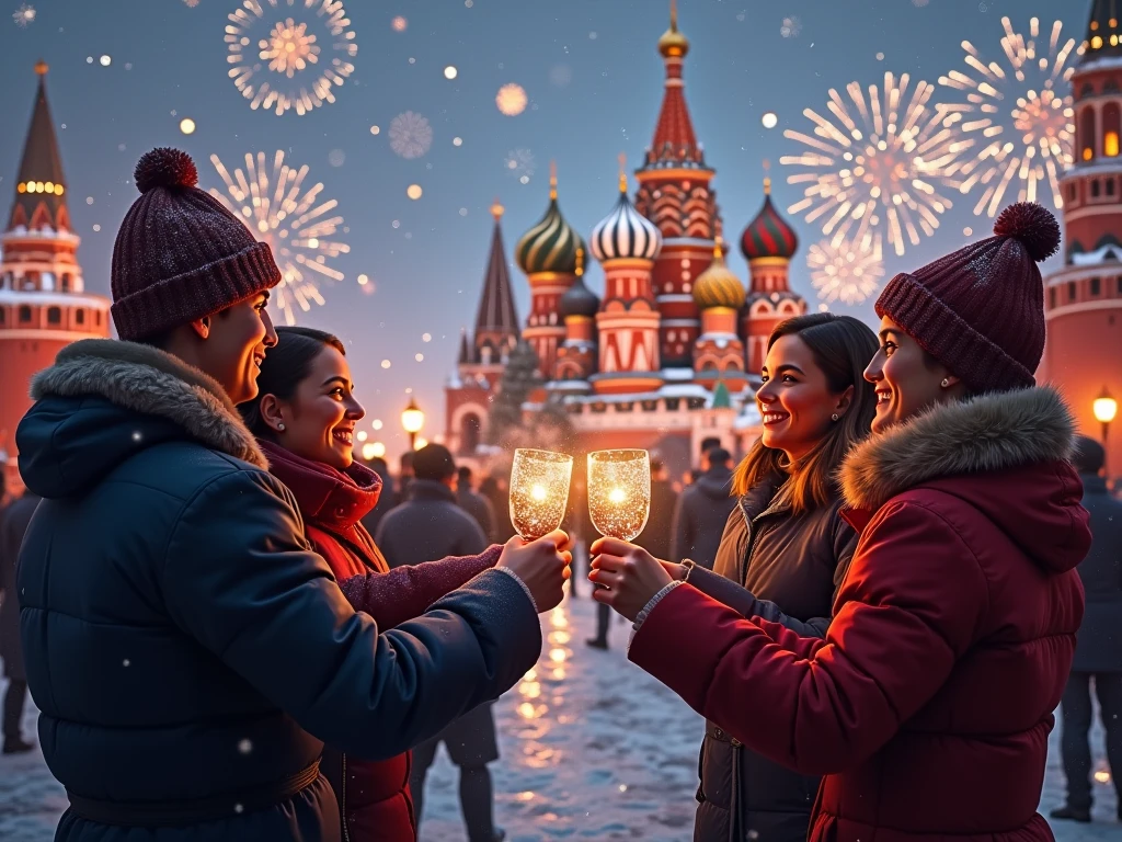 Stable Diffusion Prompt: New Year’s greetings at the Kremlin ...