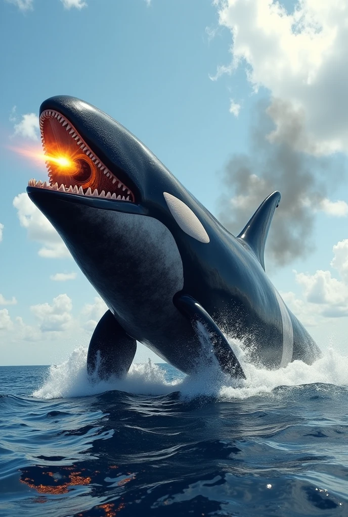 Stable Diffusion Prompt: Giant orca whale equipped with a dangerous ...