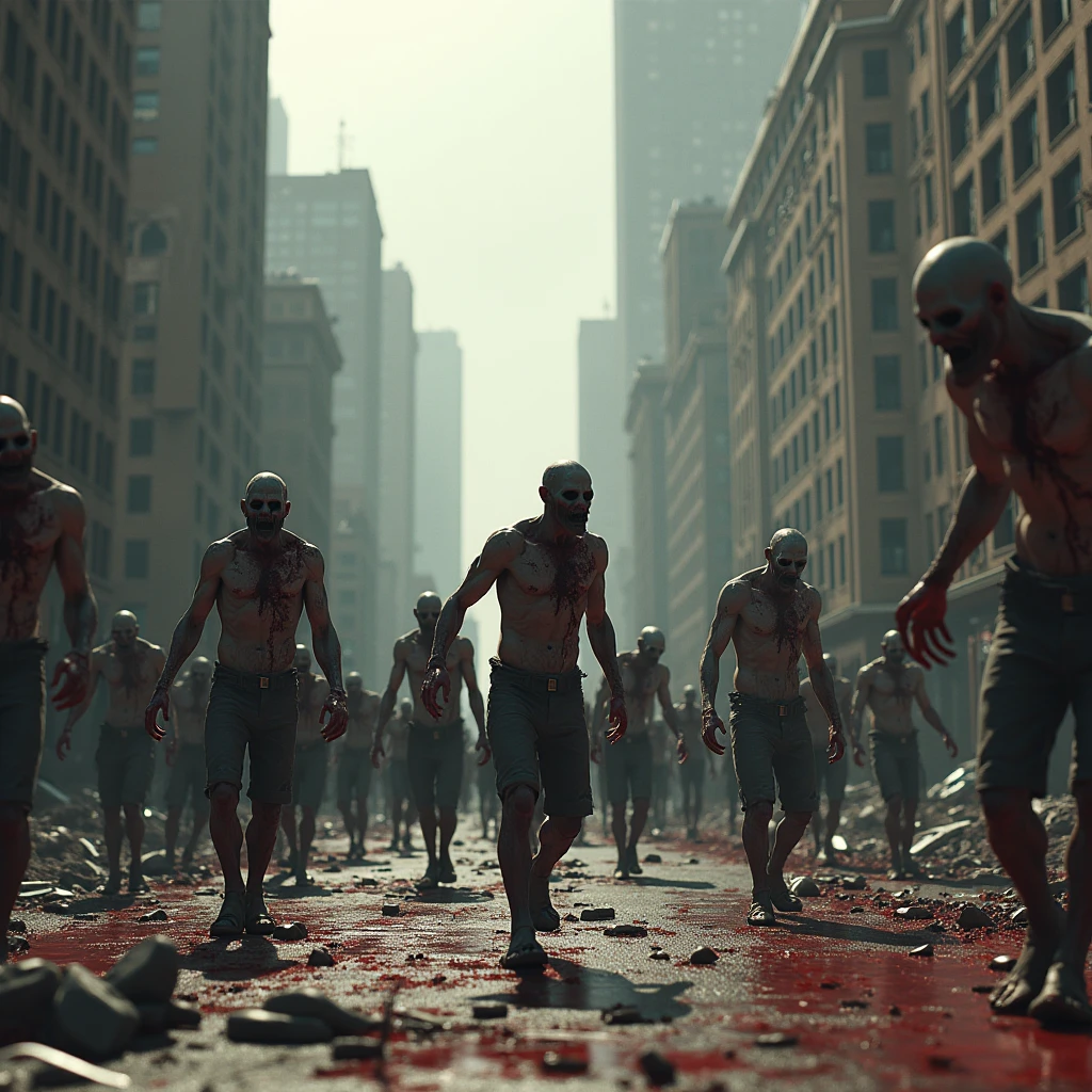 Stable Diffusion Prompt: Atlanta overwhelmed by realistic zombie ...