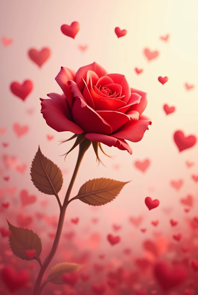 Stable Diffusion Prompt: Light background red roses with hearts for romantic decor
