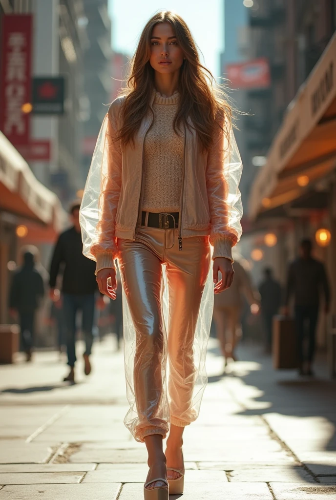 Stable Diffusion Prompt: Beautiful Adult Girl waring a Clear Plastic ...