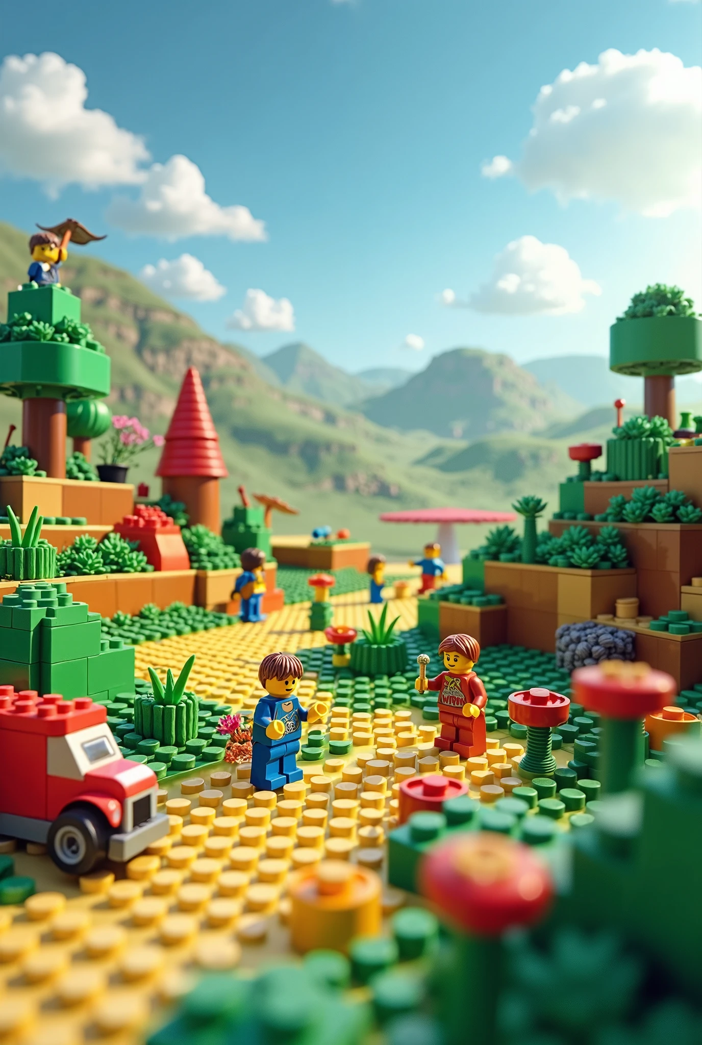 Stable Diffusion Prompt: Miniature Lego town scene showcasing creative ...