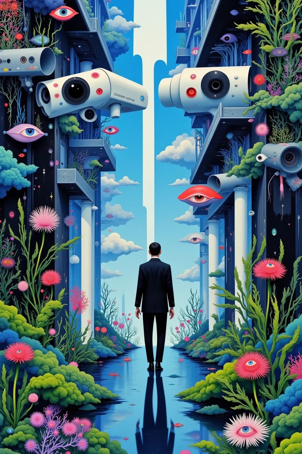 Stable Diffusion Prompt: All cameras monitor a person, ensuring safety ...