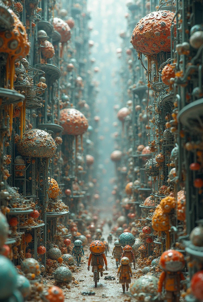 Stable Diffusion Prompt: Microbial "homes" mimic human cities, thriving ...