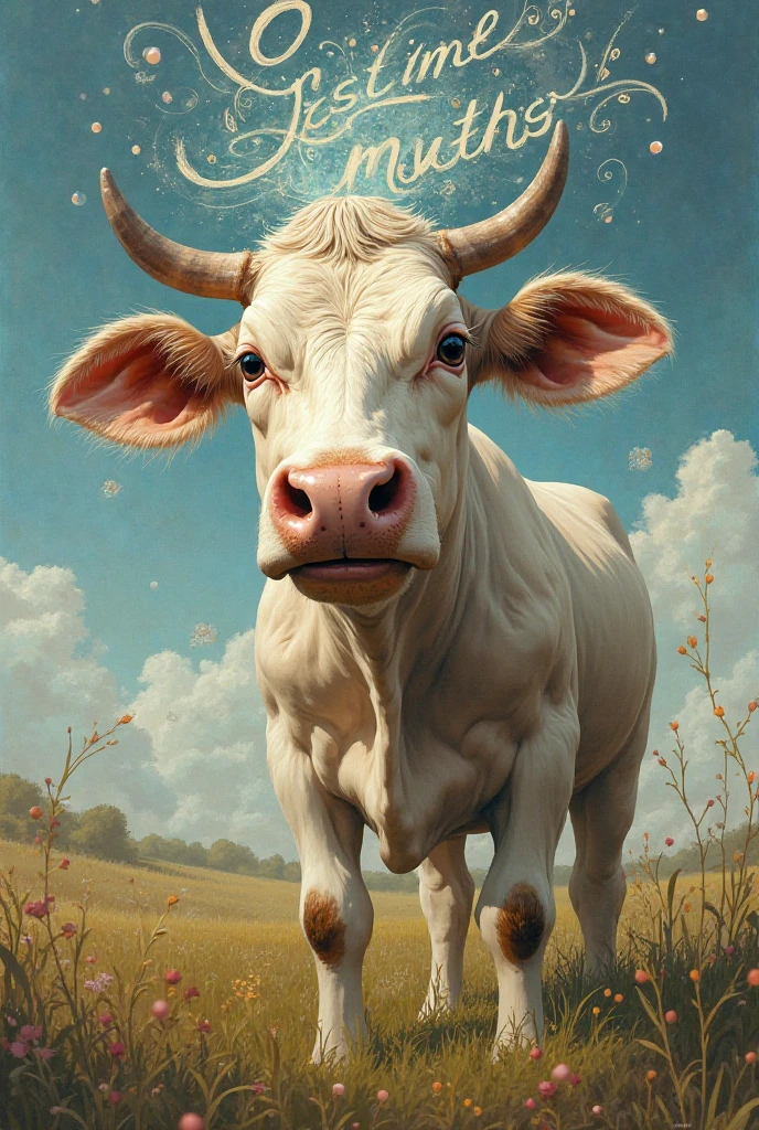 Stable Diffusion Prompt: A cow is thinking and its thinking is written ...