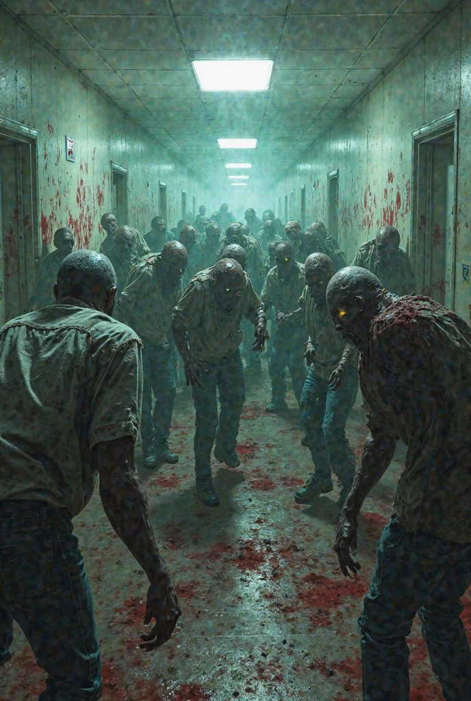 Stable Diffusion Prompt: Hospital full of zombies crawling