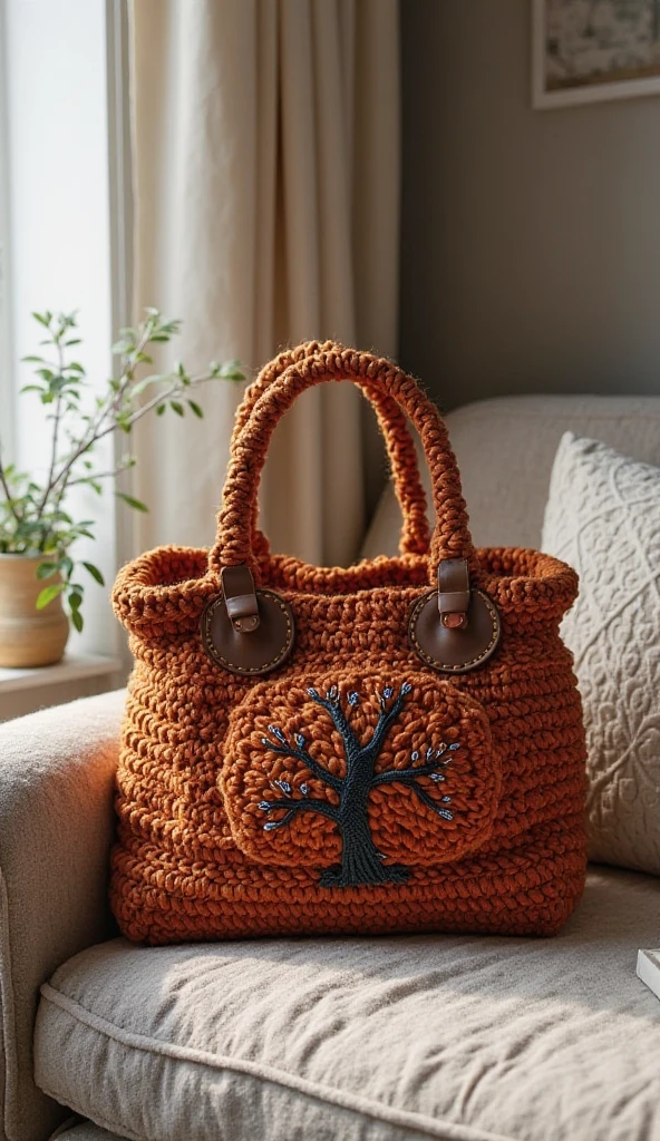 Stable Diffusion Prompt: Luxurious stylish crochet wool bag with ...