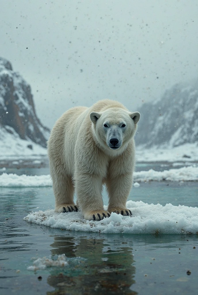 Stable Diffusion Prompt: Less ice over dirty water with a polar bear ...